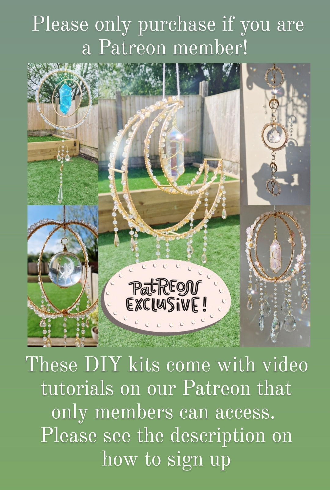 Crystal Moon Suncatcher DIY Kit Lunar Light Catcher Craft Kit - Linda ...