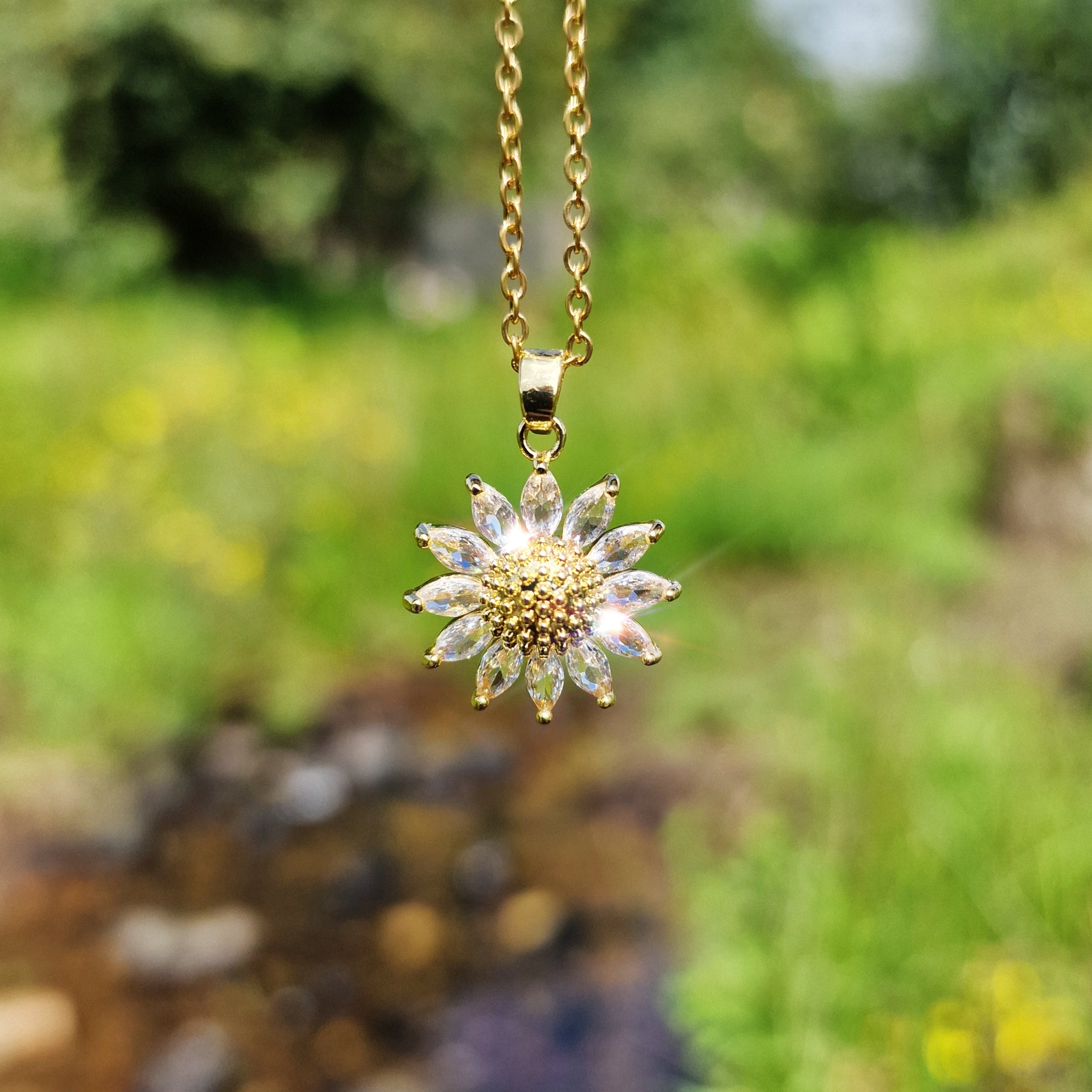 Wearable Sunflower Suncatcher – Necklace Only – Vanir Creations